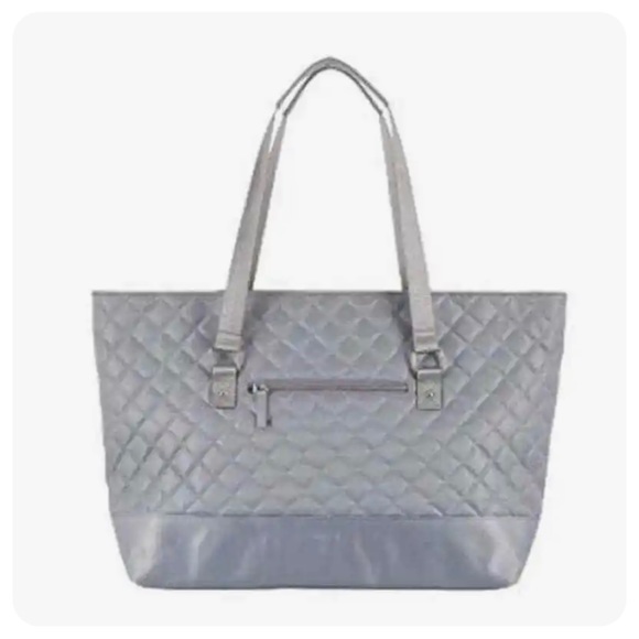 Lodis | Bags | Lodis Silver Quilted Nylon Laptop Bagtote | Poshmark